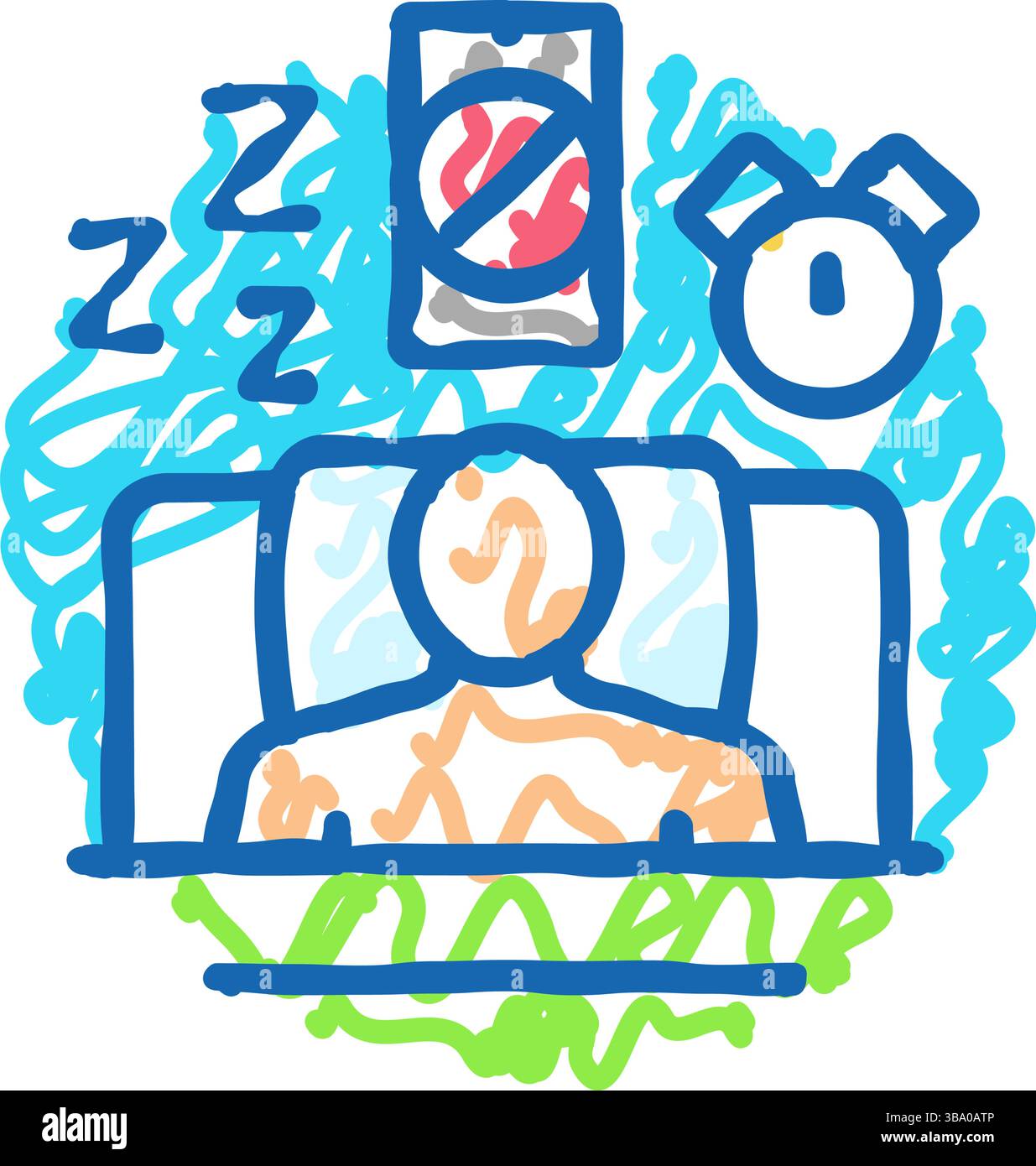 sleep hygiene mental health icon doodle illustration Stock Vector Image ...