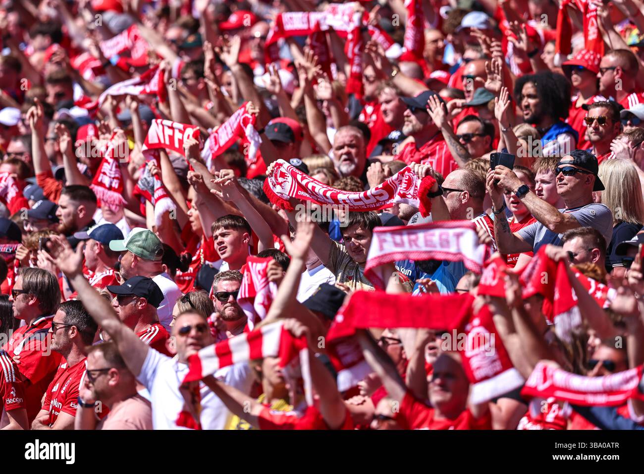 Nottingham, UK. 11th May, 2025. Nottingham Forest fans during the ...