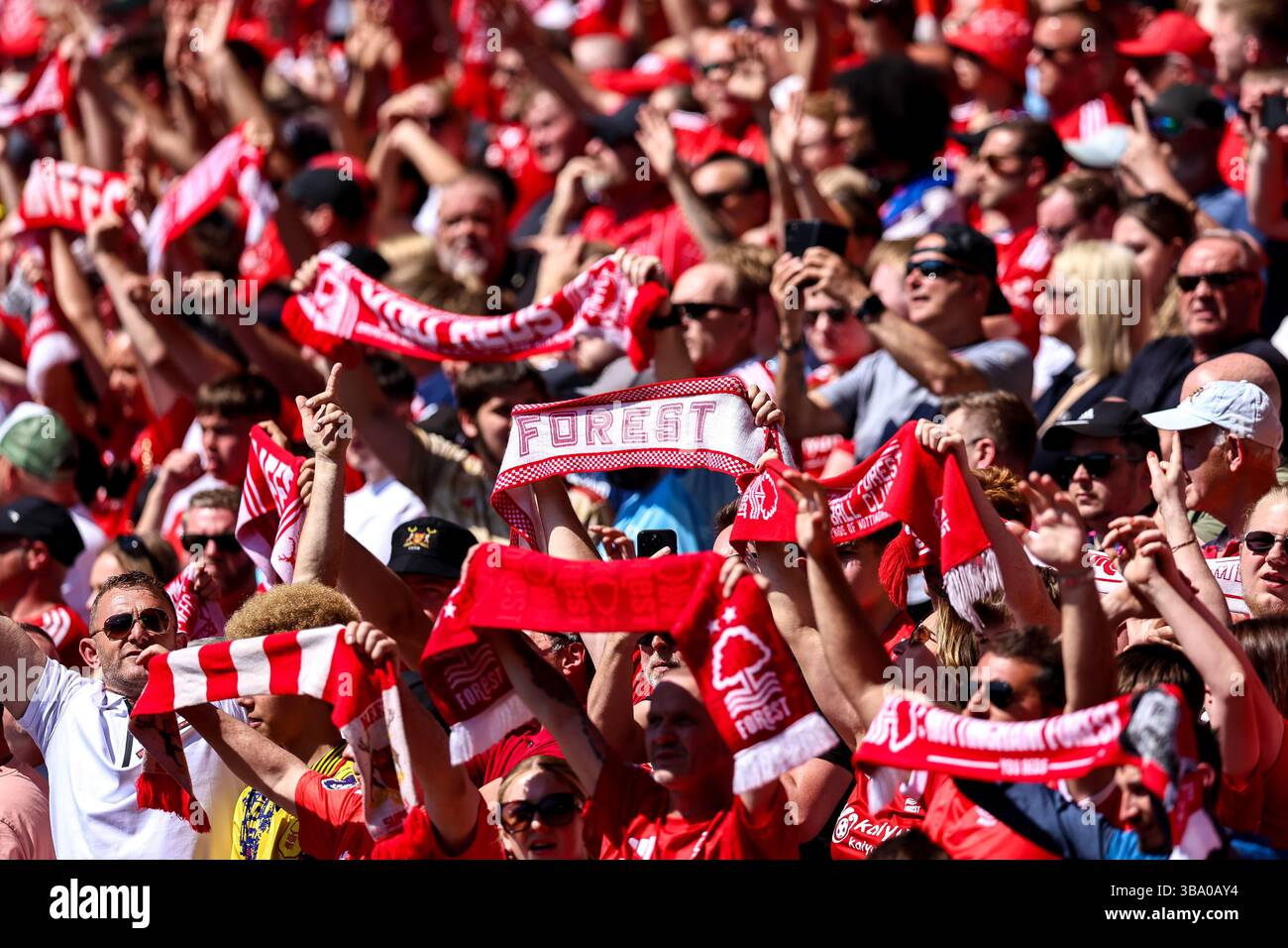 Nottingham, UK. 11th May, 2025. Nottingham Forest fans during the ...