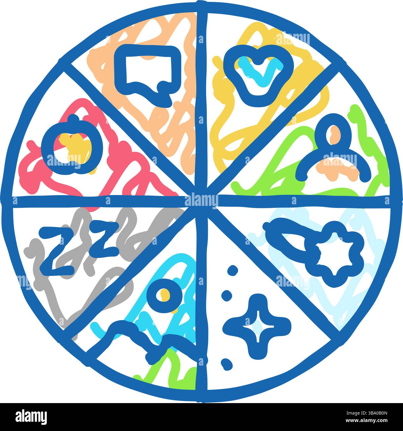 wellness coaching mental health icon doodle illustration Stock Vector ...