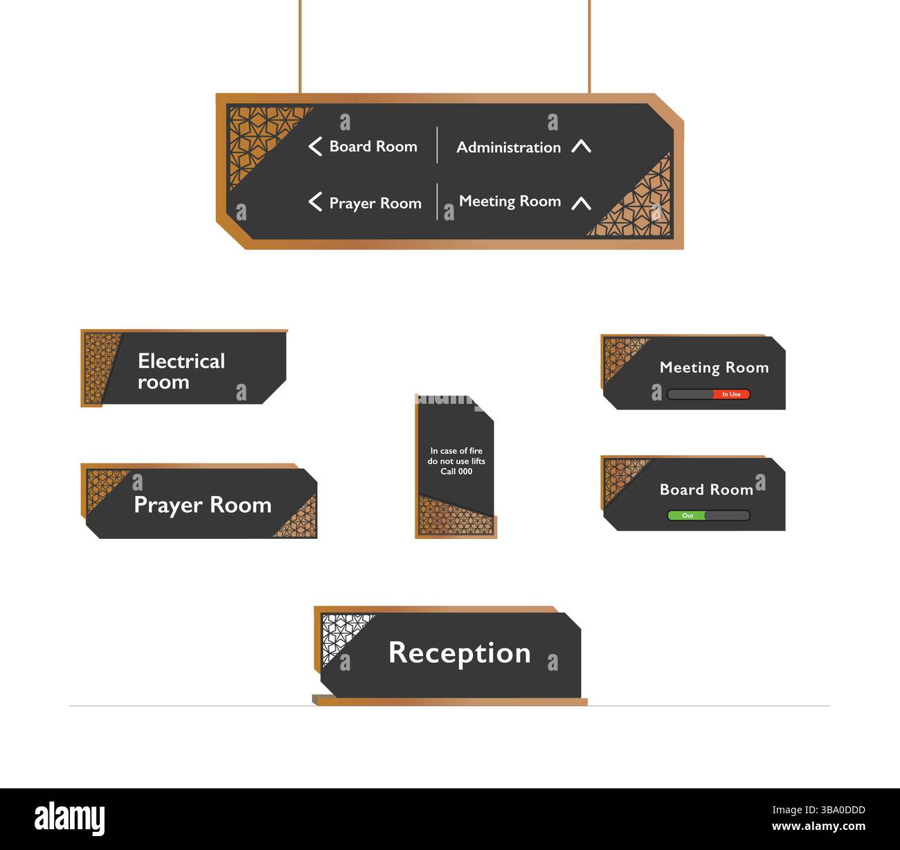 Exterior and interior signage system. direction, pole, wall mount ...