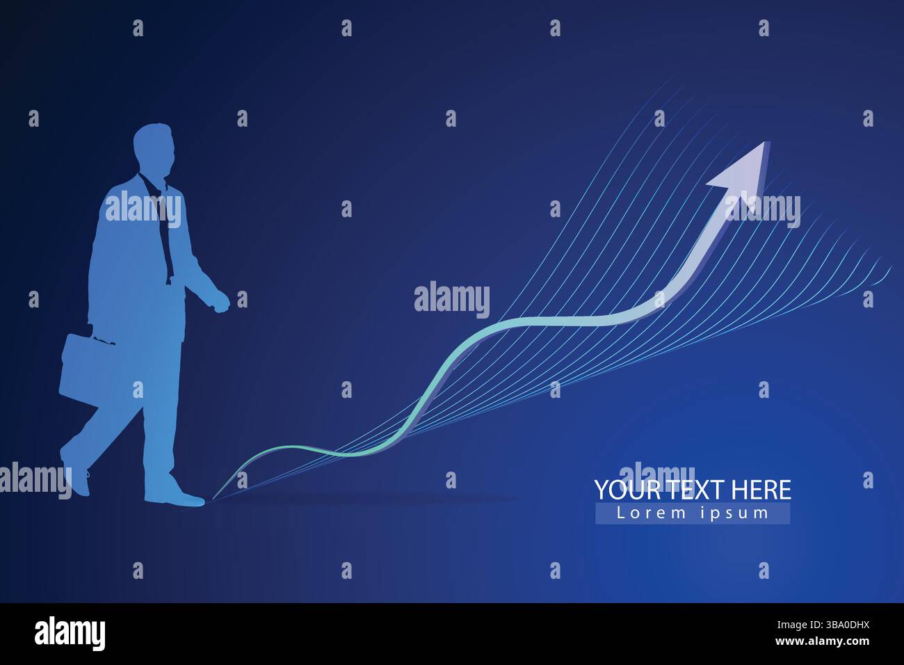 Businessman and rising arrow symbols. Career development. Growth ...