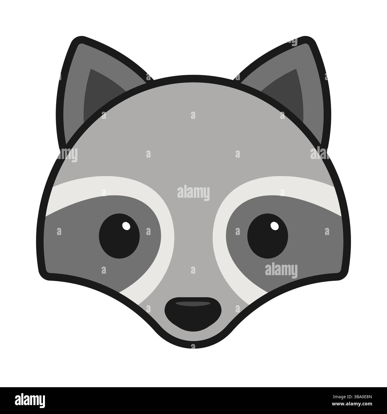 Cute cartoon raccoon face icon. Simple vector illustration Stock Vector ...