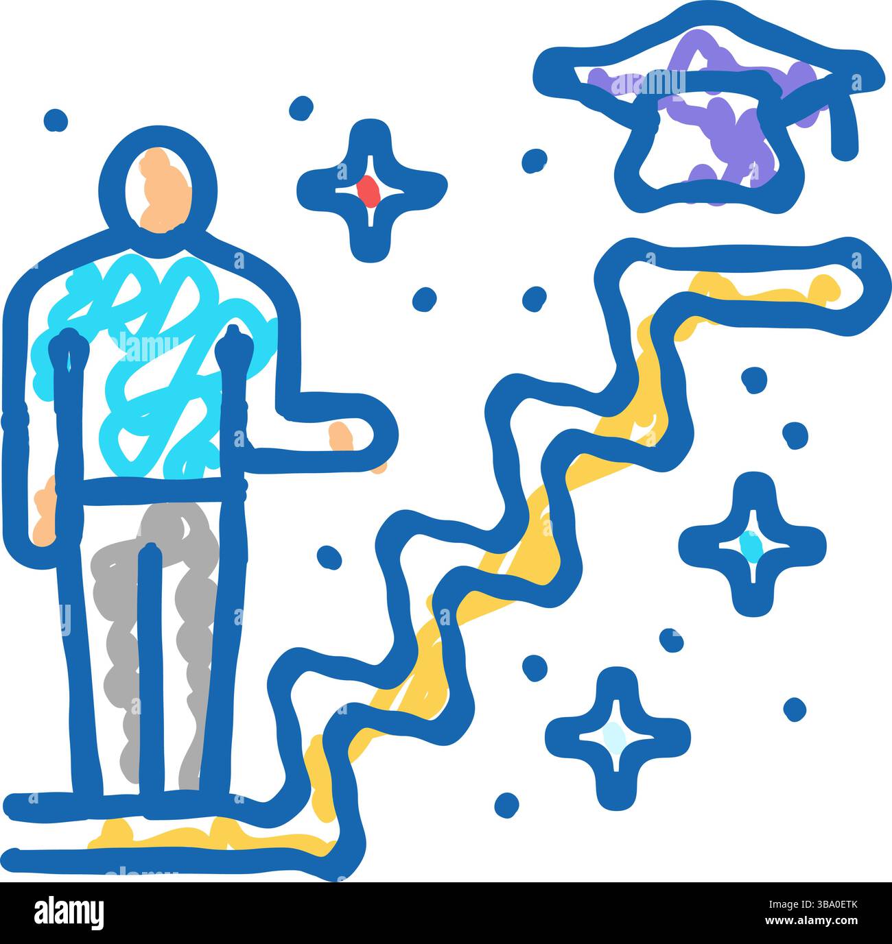 learning path online learning platform icon doodle illustration Stock ...