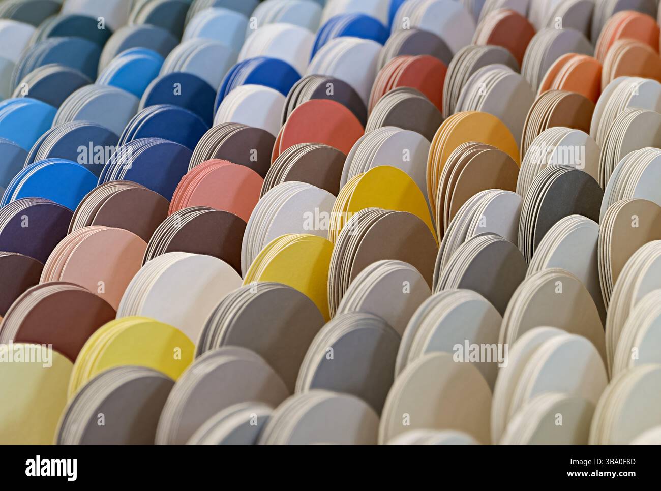 Multi-colored scales. Paper samples of paint in different colors. Close ...