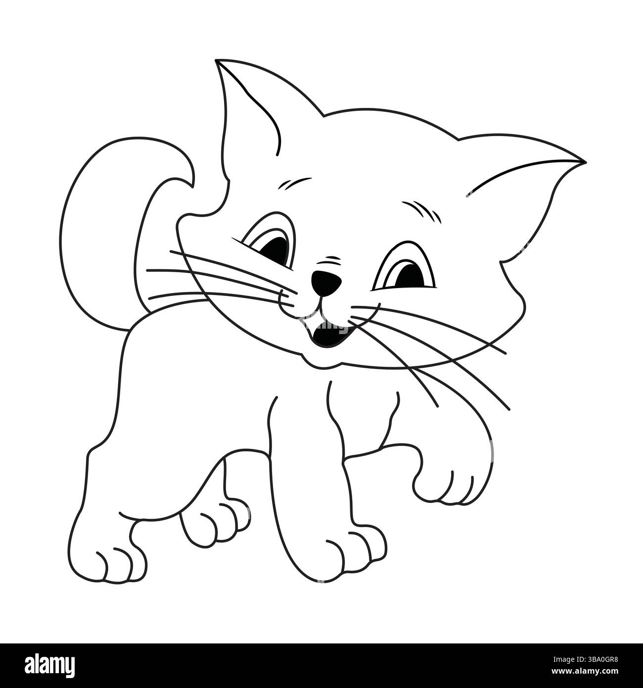 Cute animated kitten Black and White Stock Photos & Images - Alamy