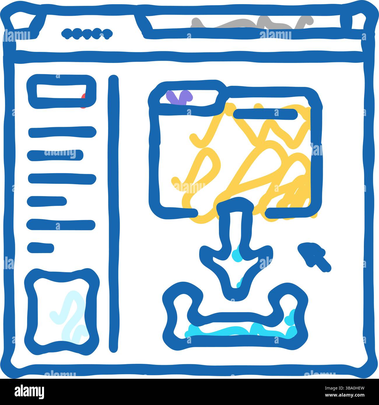 homework submission online learning platform icon doodle illustration ...