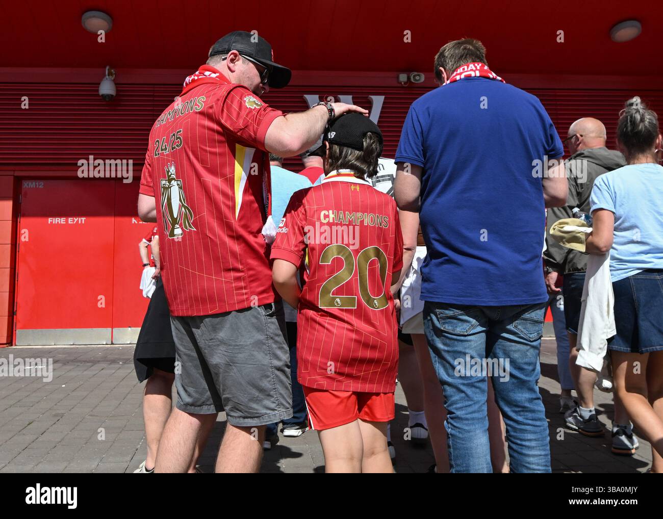 Liverpool, UK. 11th May, 2025. Fans wait outside the ground ahead of ...