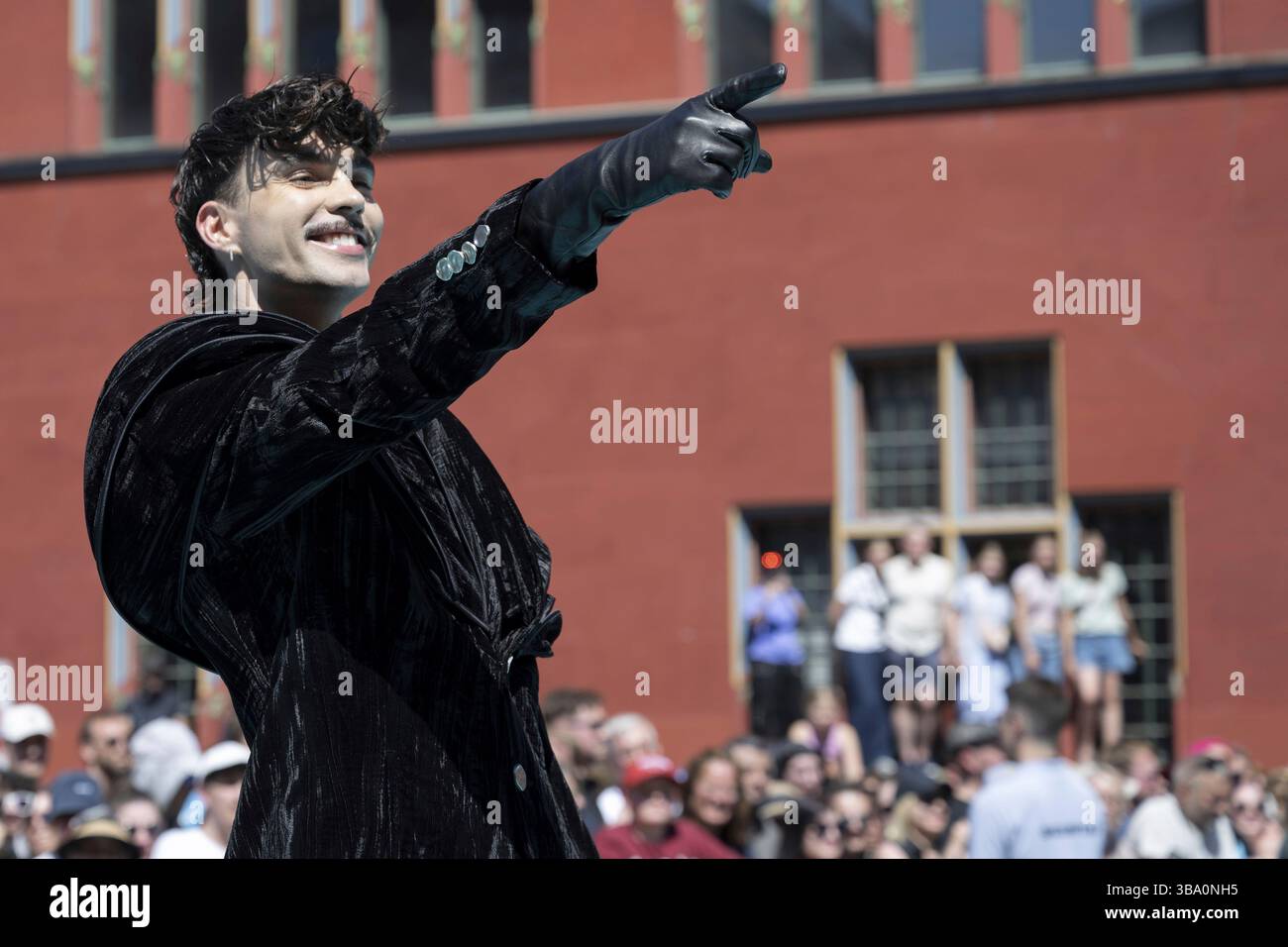 Czech Republic's Adonxs poses for a photo, during the opening ceremony ...