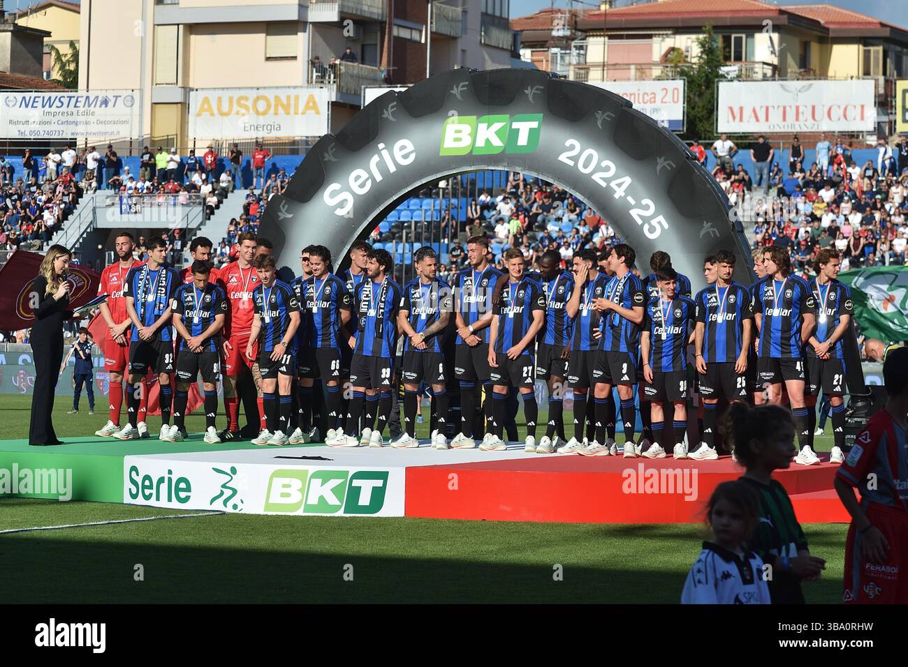 Pisa, Italy. 11th May, 2025. Players of Pisa lineup during Pisa SC ...