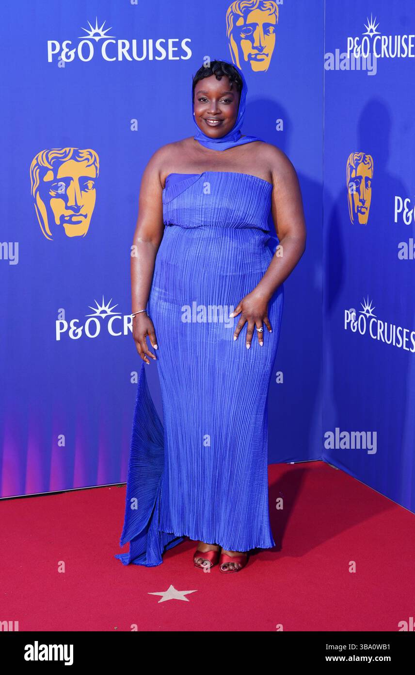 Lolly Adefope attending the 2025 BAFTA Television Awards with P&O ...