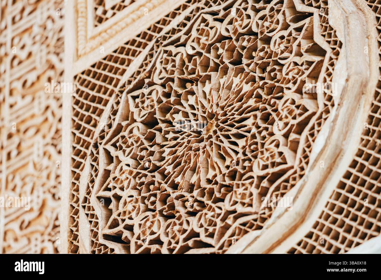 6 March 2025, Marrakech, Morocco: Detailed view of traditional islamic ...