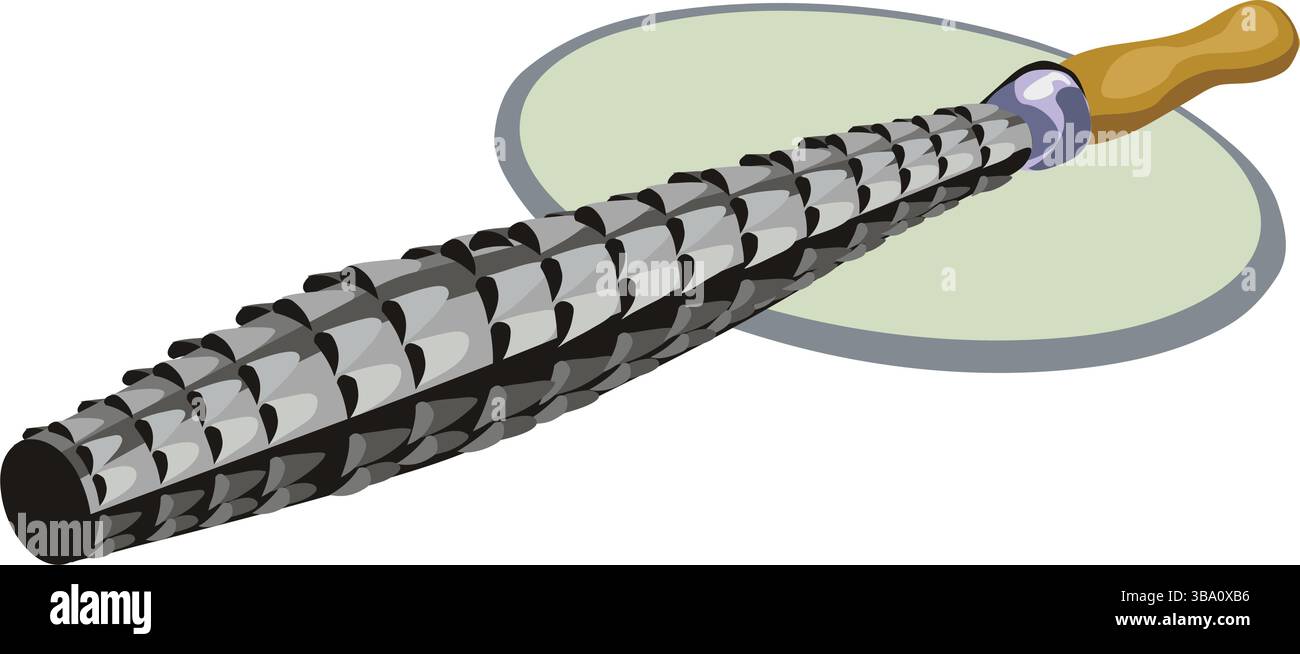 An abstract vector illustration shows a Wood Rasp Tool for carpentry ...