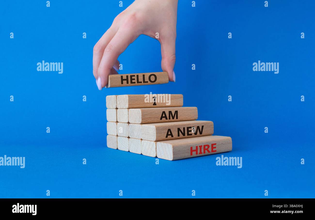 Hello I am a new hire symbol. Concept words Hello I am a new hire on ...
