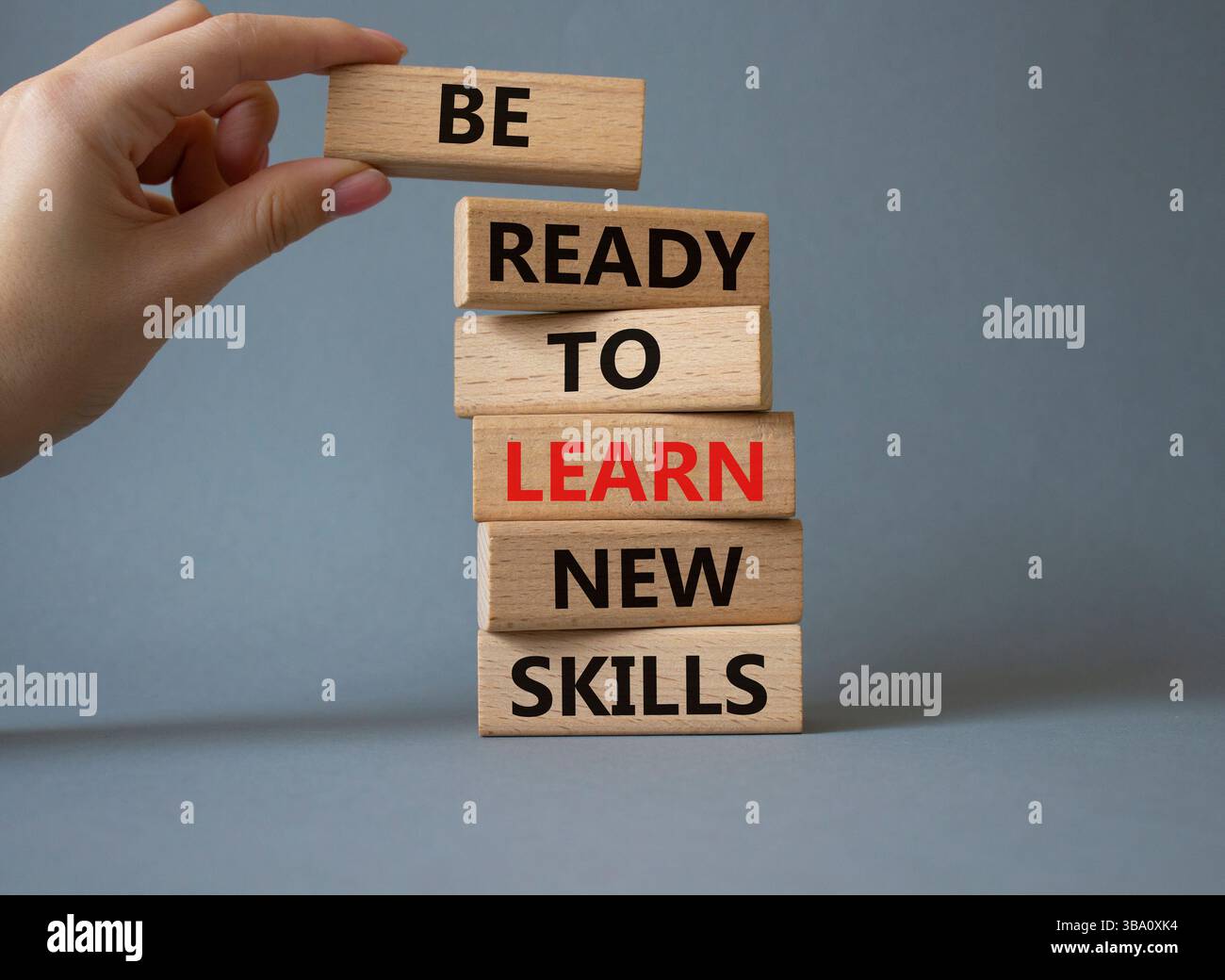 Learn new skills symbol. Concept words Be ready to Learn new skills on ...