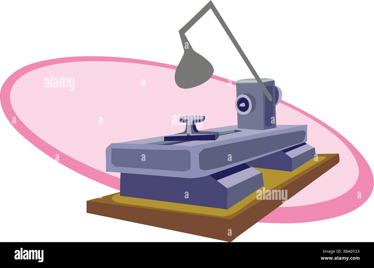 An abstract vector illustration shows a Precision Lathe Machine for ...
