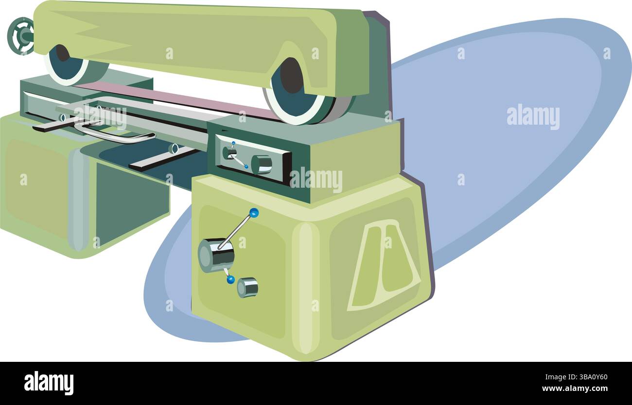 An abstract vector illustration shows a Industrial Surface Grinder for ...
