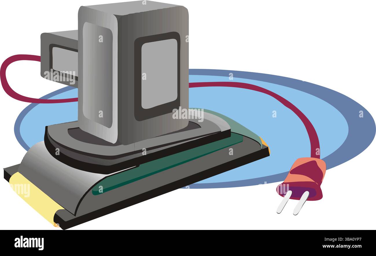 An abstract vector illustration shows a Electric Belt Sander for ...