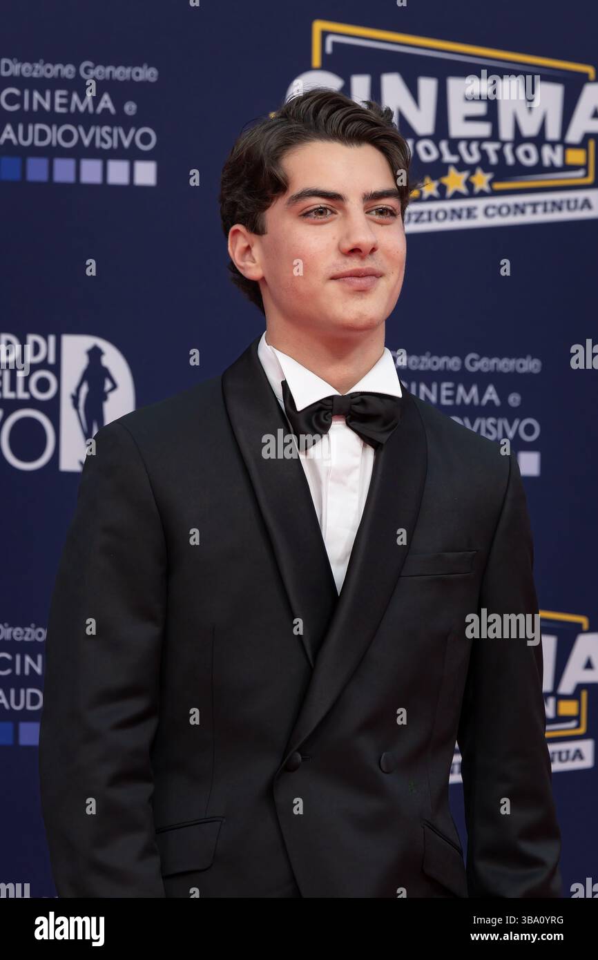 May 7, 2025, Rome, Rm, Italy: Samuele Carrino attends the red carpet ...
