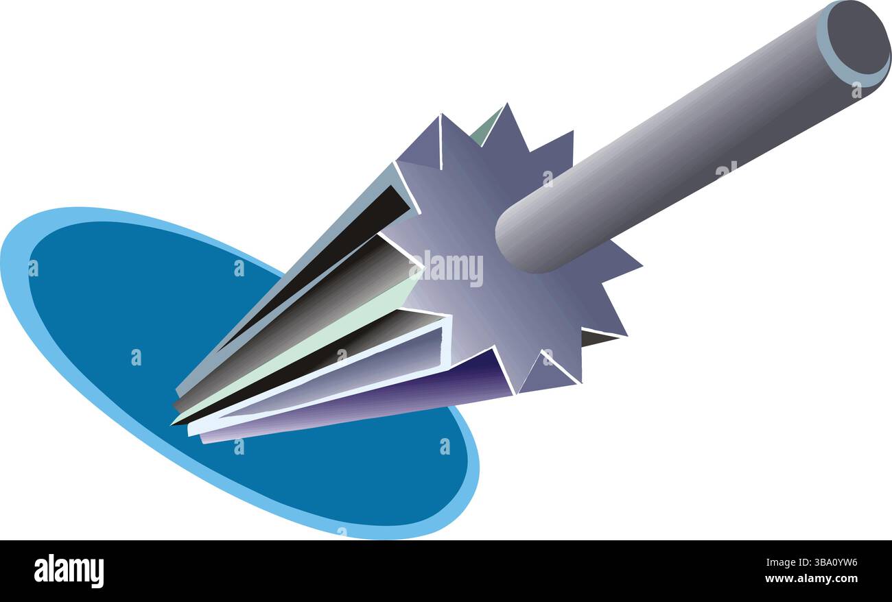 An abstract vector illustration shows a End Mill Cutting Tool for ...