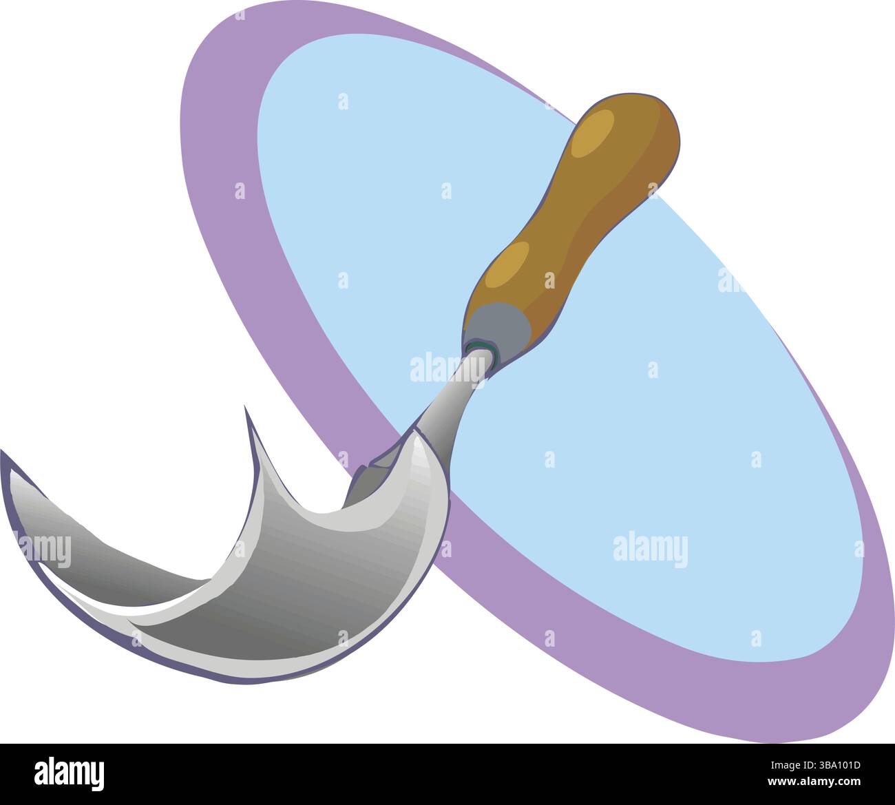 An abstract vector illustration shows a wooden handled gouge Tool for ...