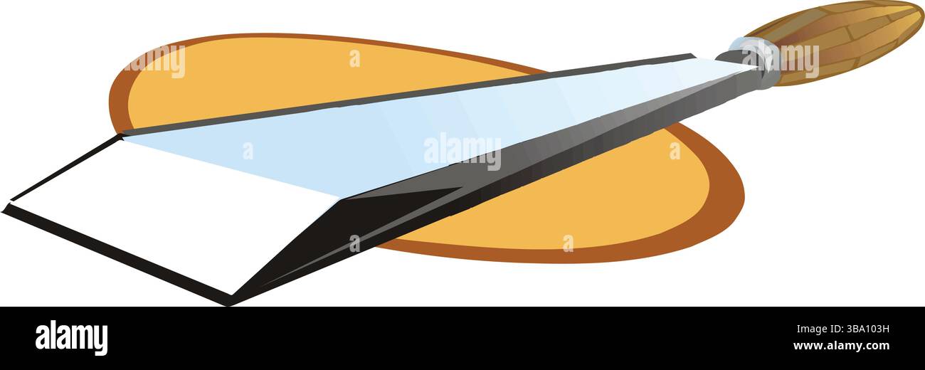 An abstract vector illustration shows a wooden handled chisel Tool for ...
