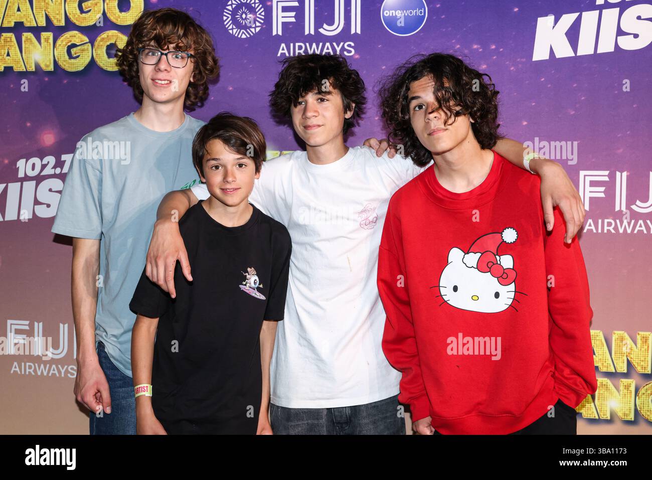 HUNTINGTON BEACH, ORANGE COUNTY, CALIFORNIA, USA - MAY 10: Cameron Trueblood, Ethan Trueblood ...