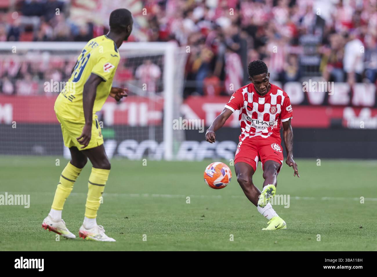 Yaser Asprilla of Girona during the Spanish championship La Liga ...
