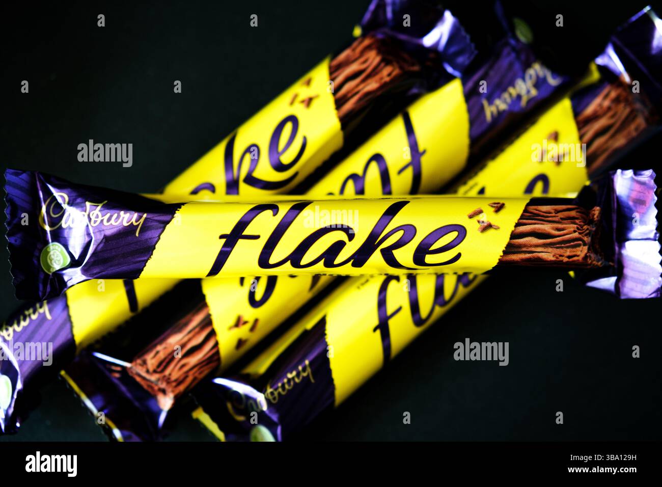London UK, May 11 2025, Cadbury Milk Chocolate Flake Confectionery Bar Stock Photo - Alamy