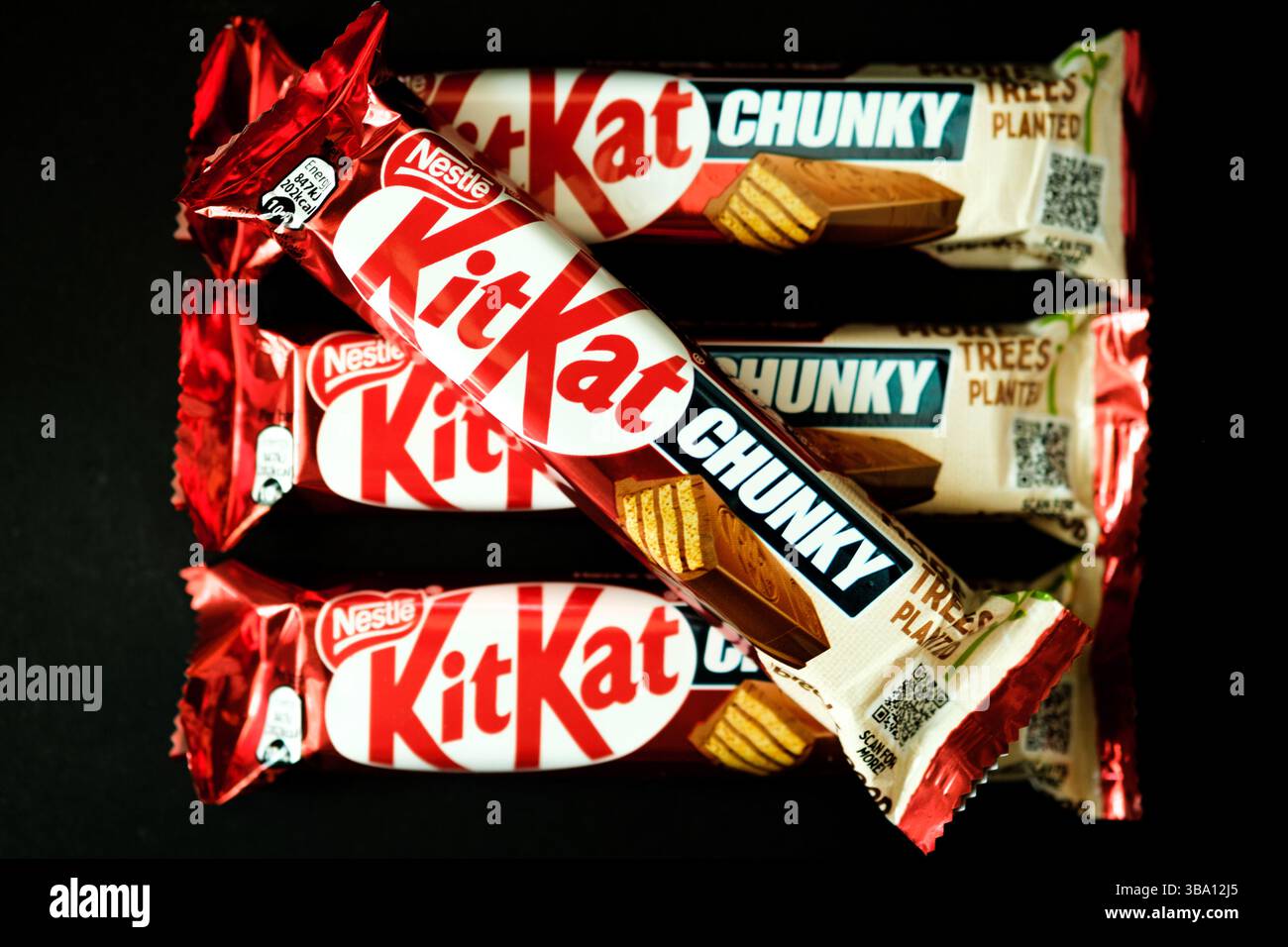 London UK, May 11 2025, Nestle Milk Chocolate Chunky KitKat Chocolate ...