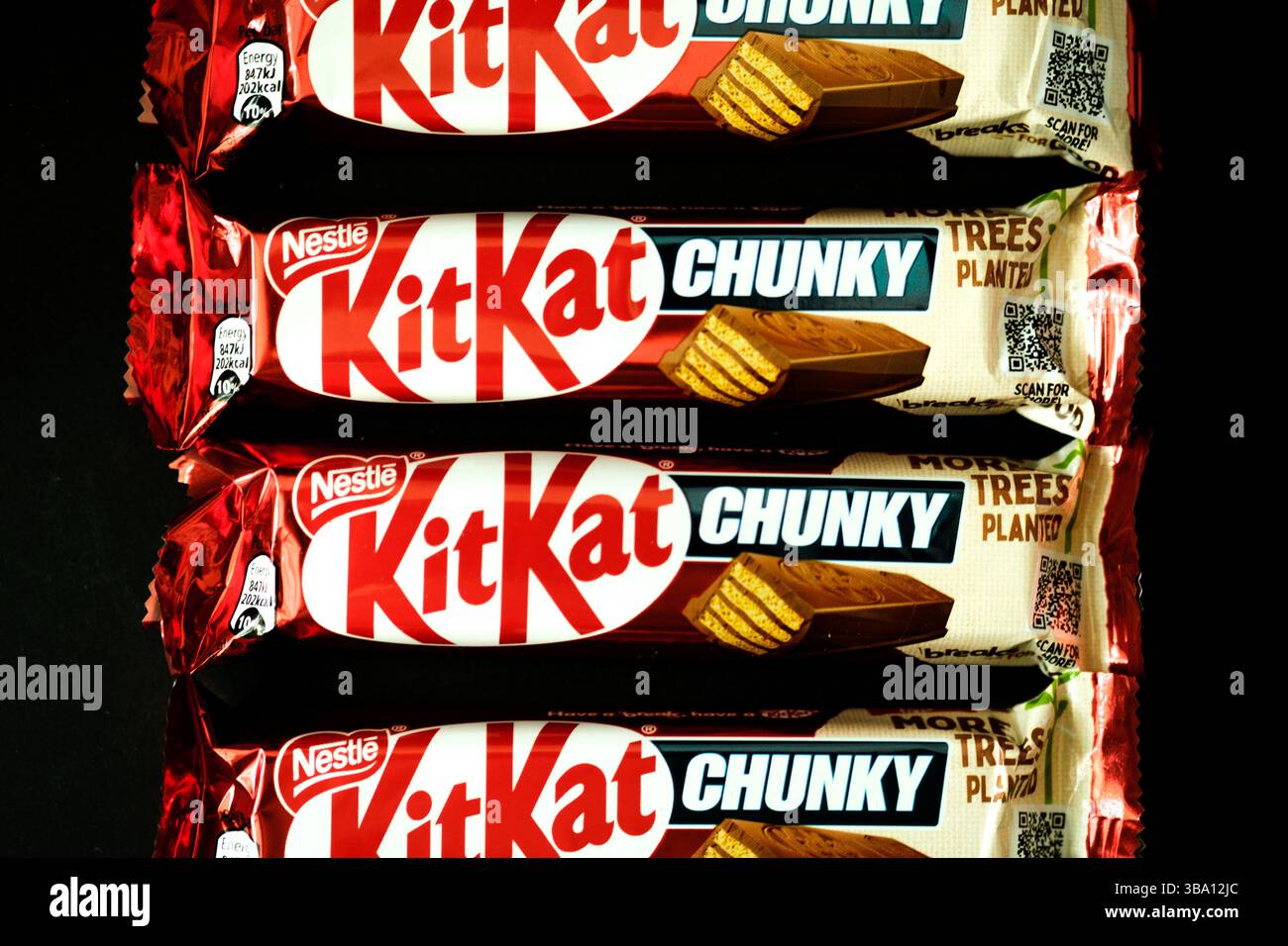 London UK, May 11 2025, Nestle Milk Chocolate Chunky KitKat Chocolate ...