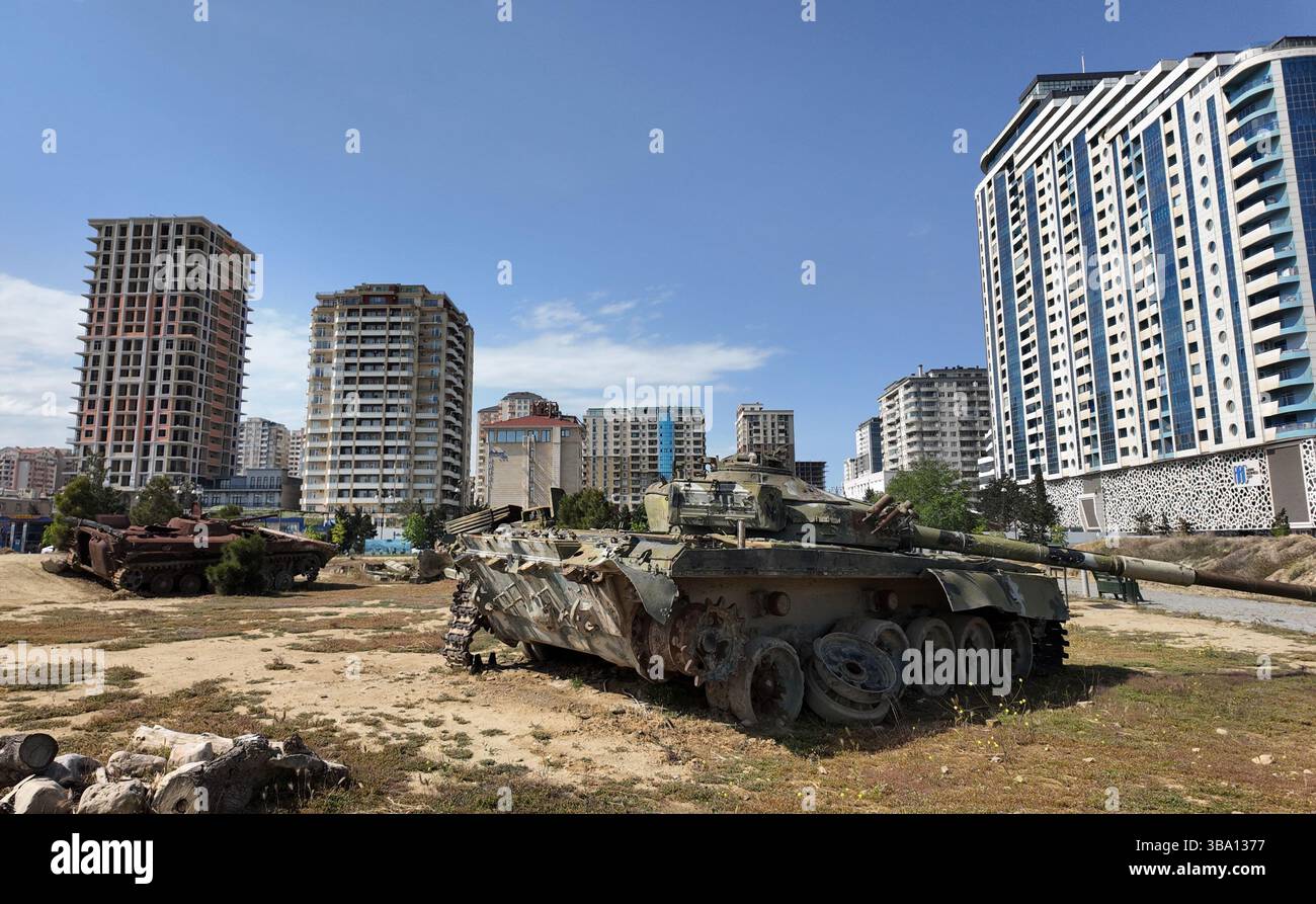 Some tanks and vehicles abandoned by Armenians during the 2nd Nagorno ...