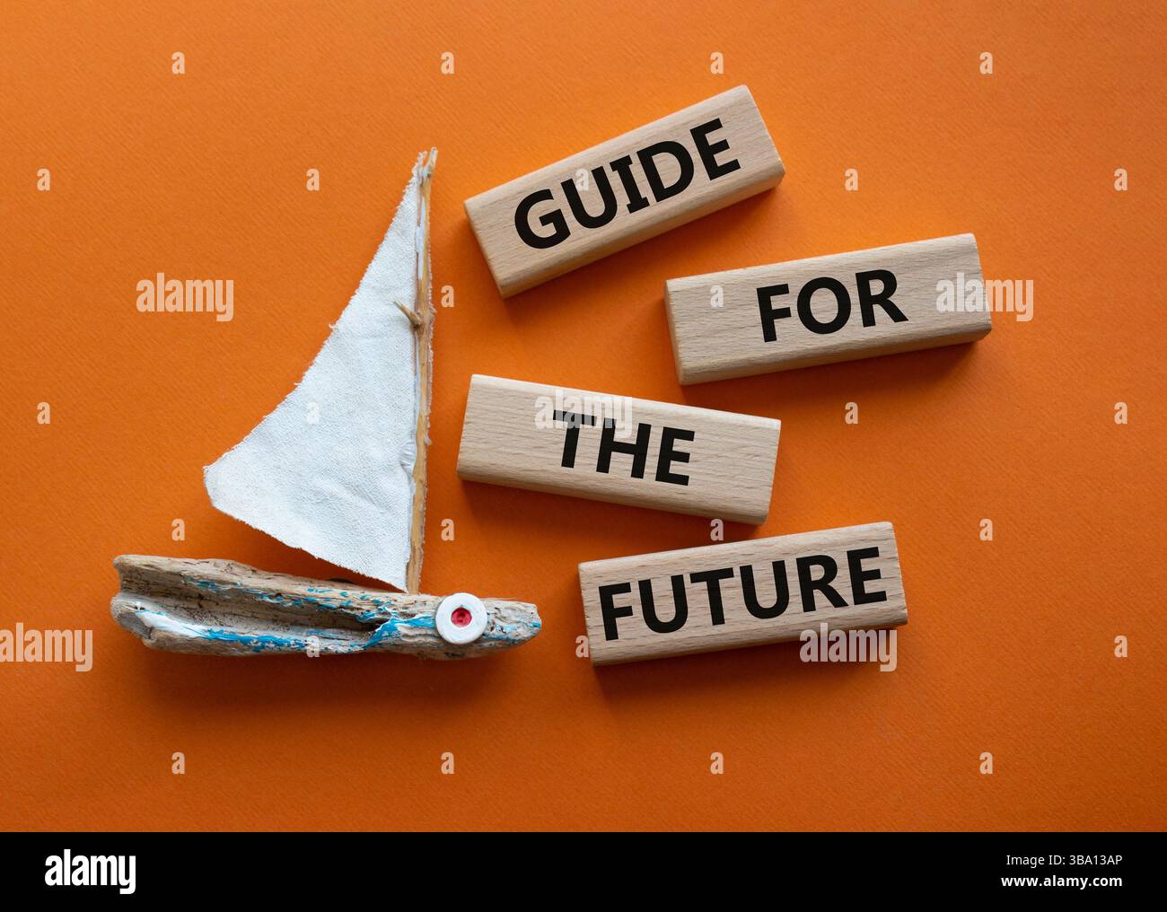 Guide for the future symbol. Wooden blocks with words Guide for the ...