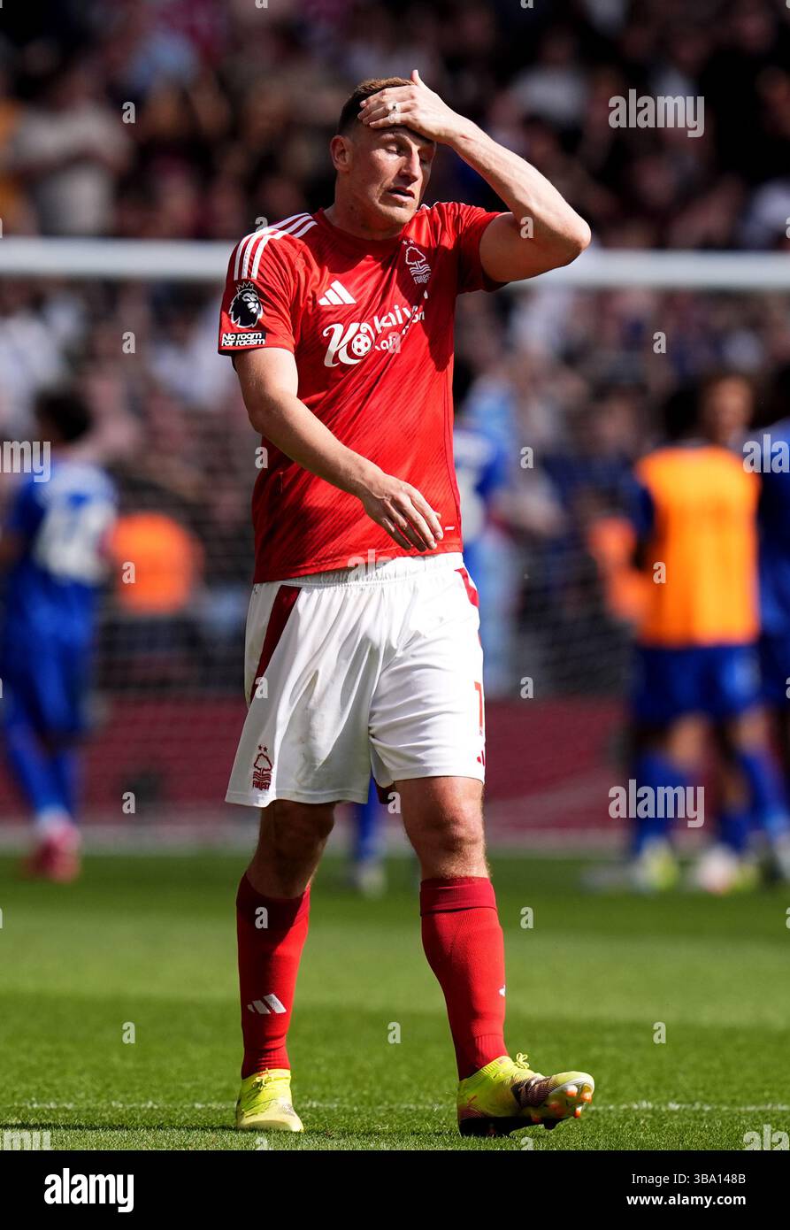 Nottingham Forest's Chris Wood reacts after the Premier League match at ...
