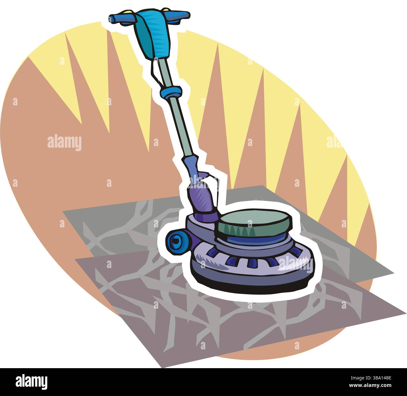 With a floor polisher Stock Vector Images - Alamy
