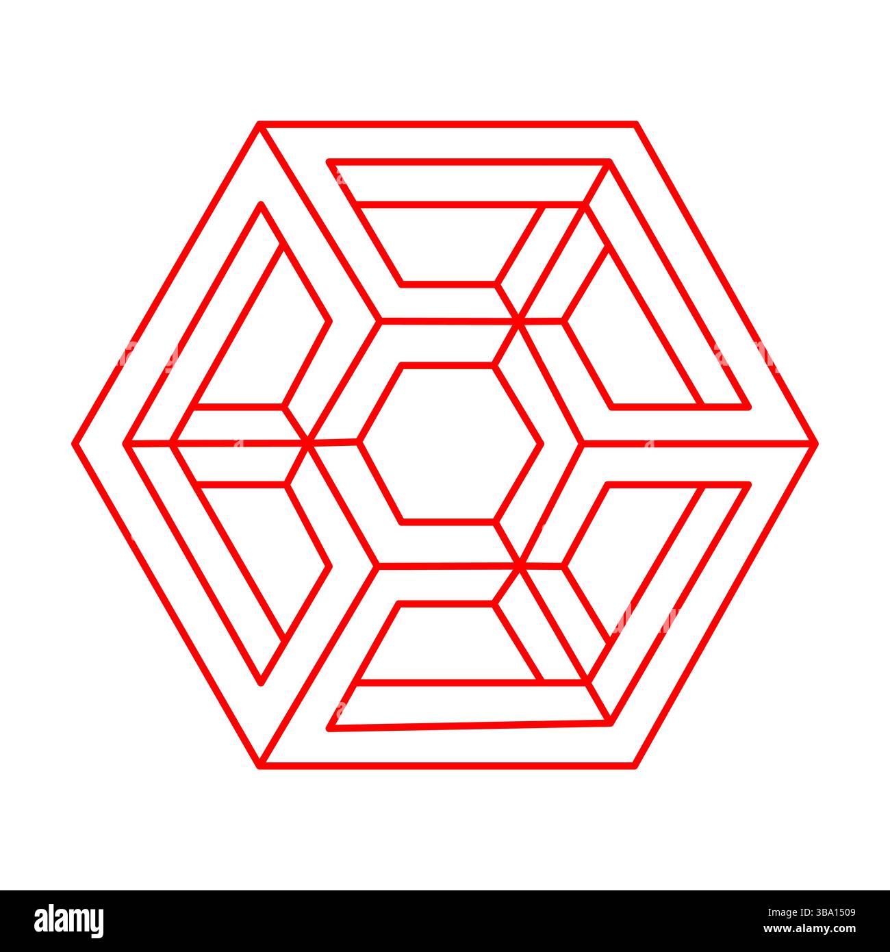 Impossible optical illusion shape. Logo. Optical art object. Impossible ...