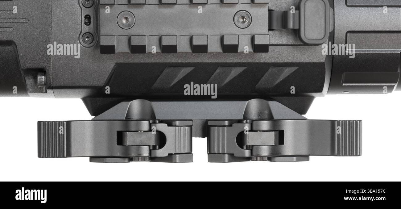 Quick release mechanism on the bottom of a night vision riflescope for ...