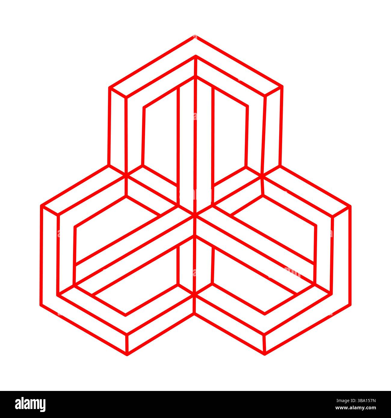 Optical illusion shapes. Logo. Optical art object. Impossible figures. Escher style. Geometry ...