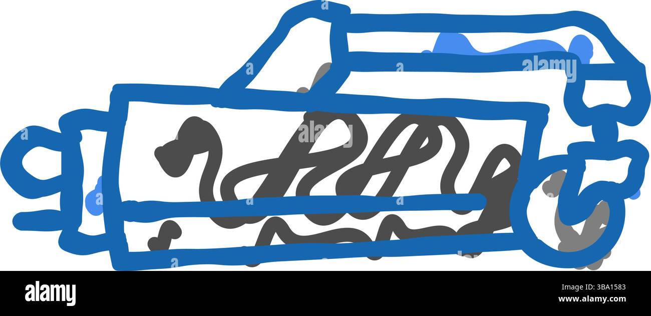 grading blade construction vehicle icon doodle illustration Stock ...
