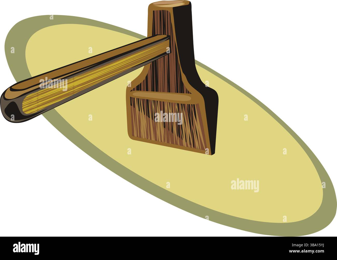 A rustic illustration of a wooden mallet with a brown handle and head ...