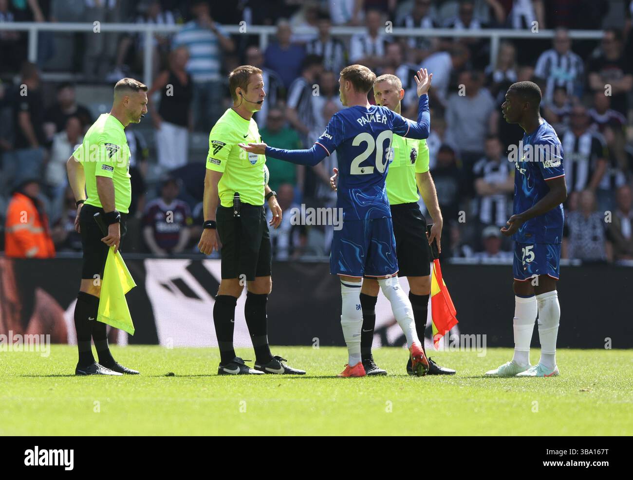 Newcastle Upon Tyne, UK. 11th May, 2025. Cole Palmer of Chelsea reacts ...