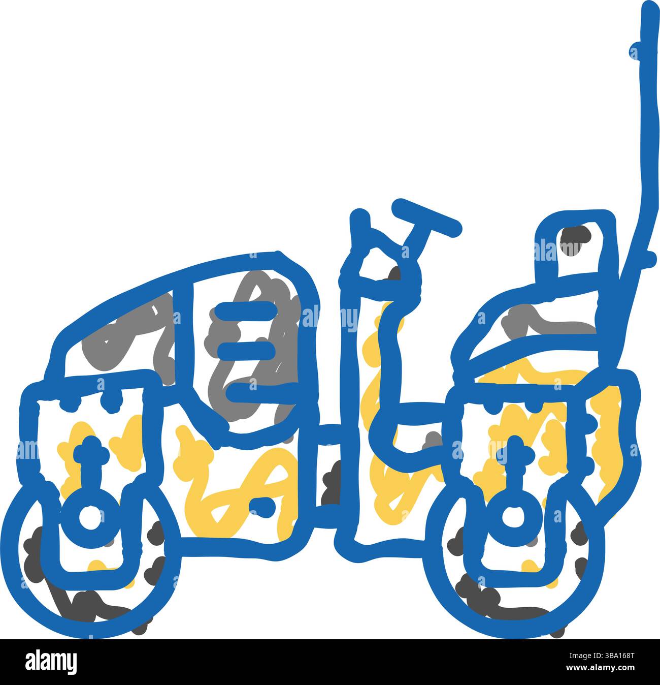 compaction roller construction vehicle icon doodle illustration Stock ...