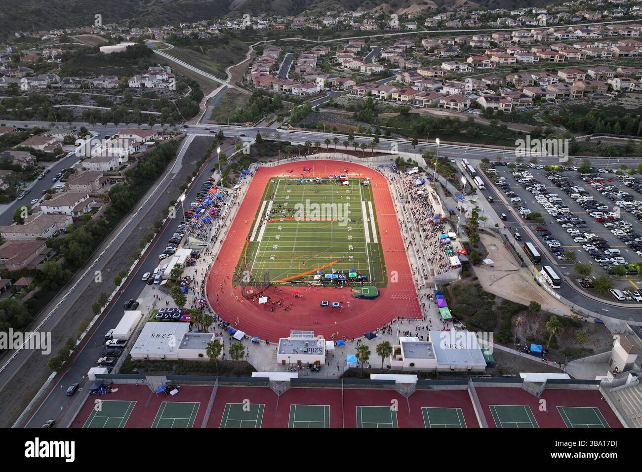 Yorba Linda, United States. 10th May, 2025. A general overall aerial ...