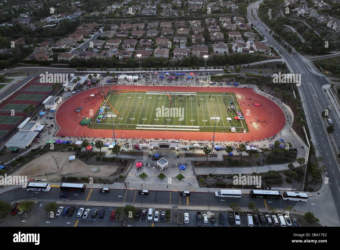 Yorba Linda, United States. 10th May, 2025. A general overall aerial ...