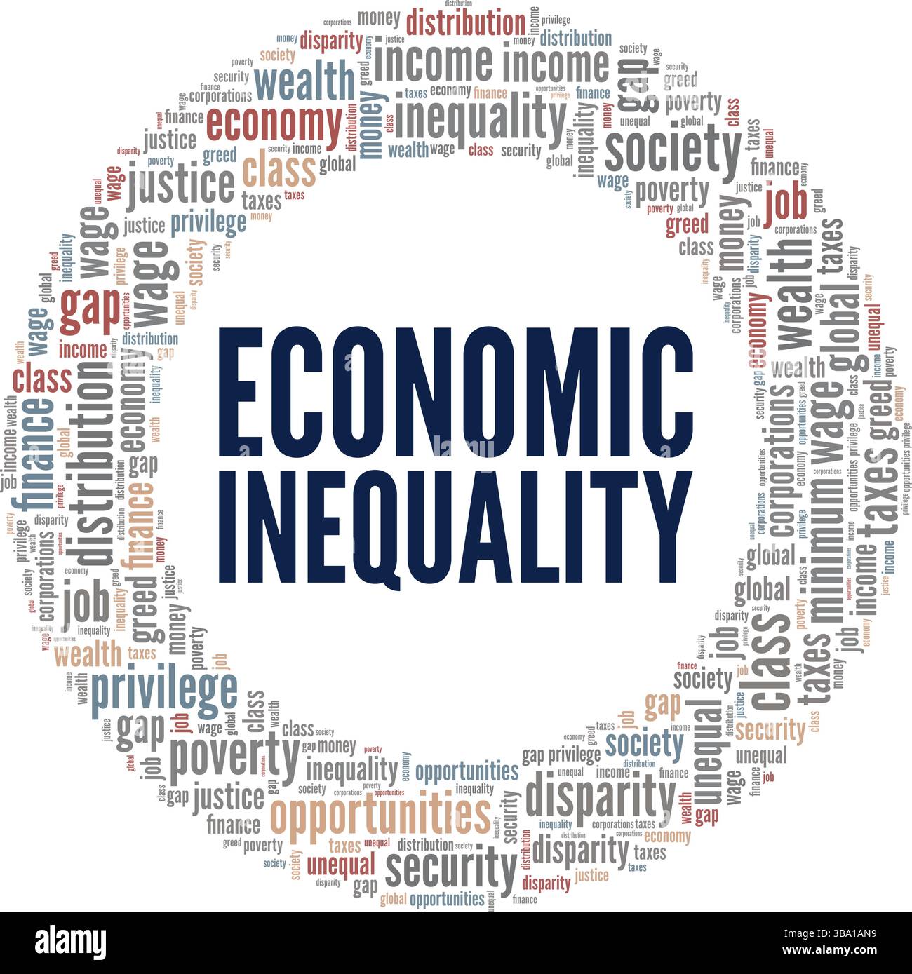 Economic Inequality word cloud conceptual design isolated on white ...