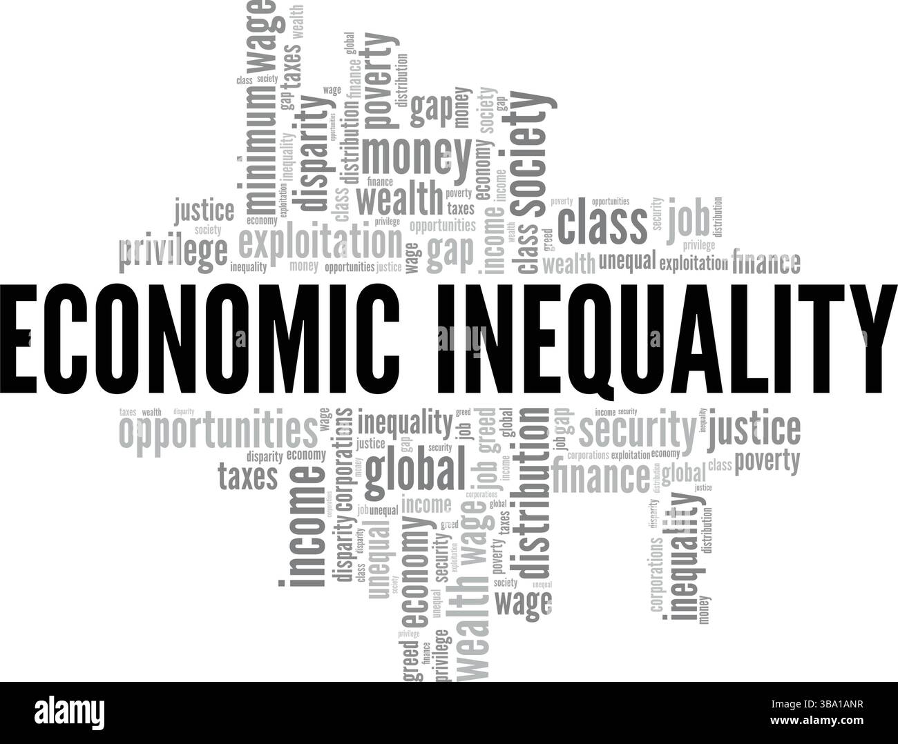 Economic Inequality word cloud conceptual design isolated on white ...