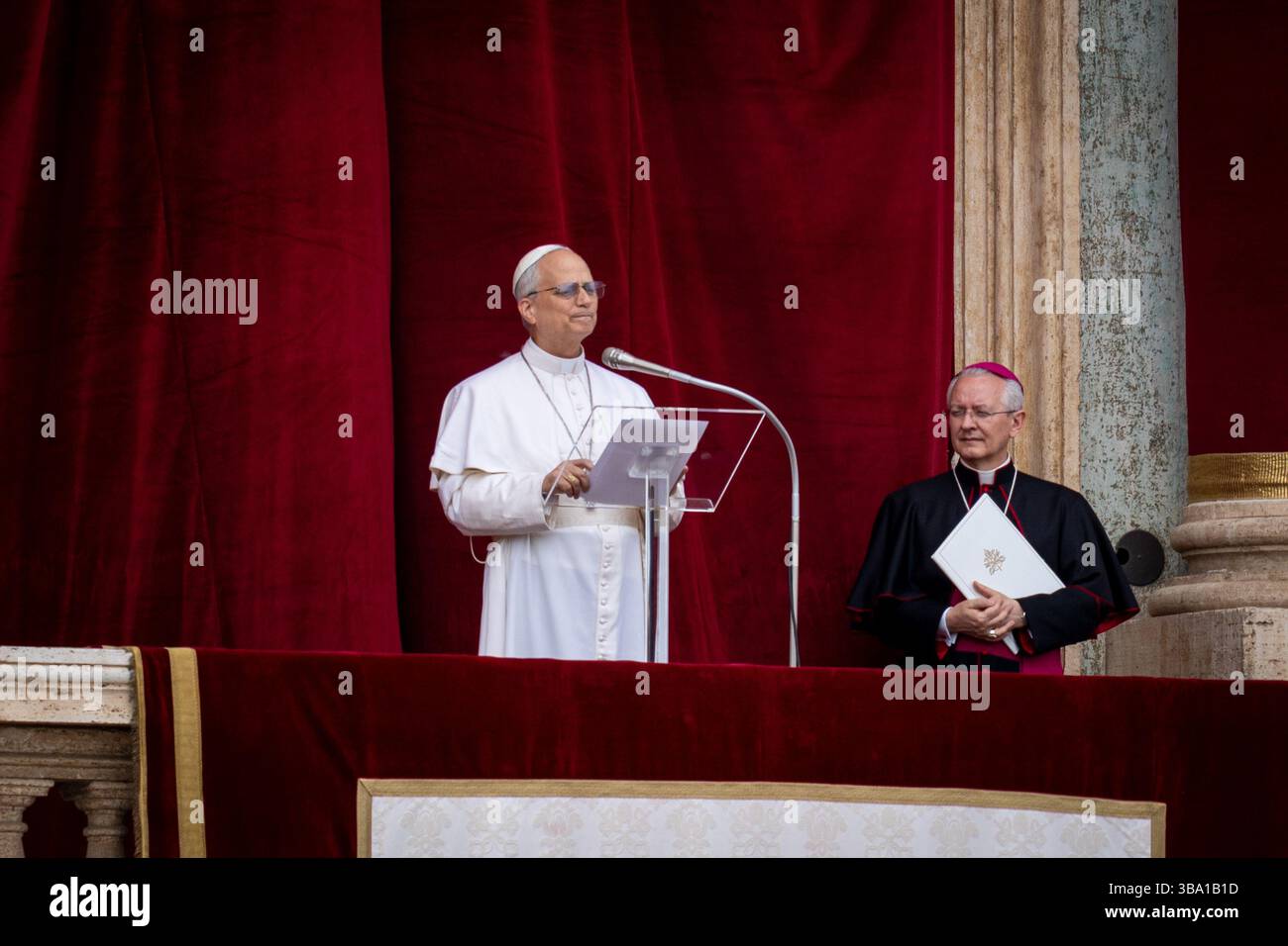 Vatican City, Vatican. 11th May, 2025. Pope Leo XIV delivers his speech ...