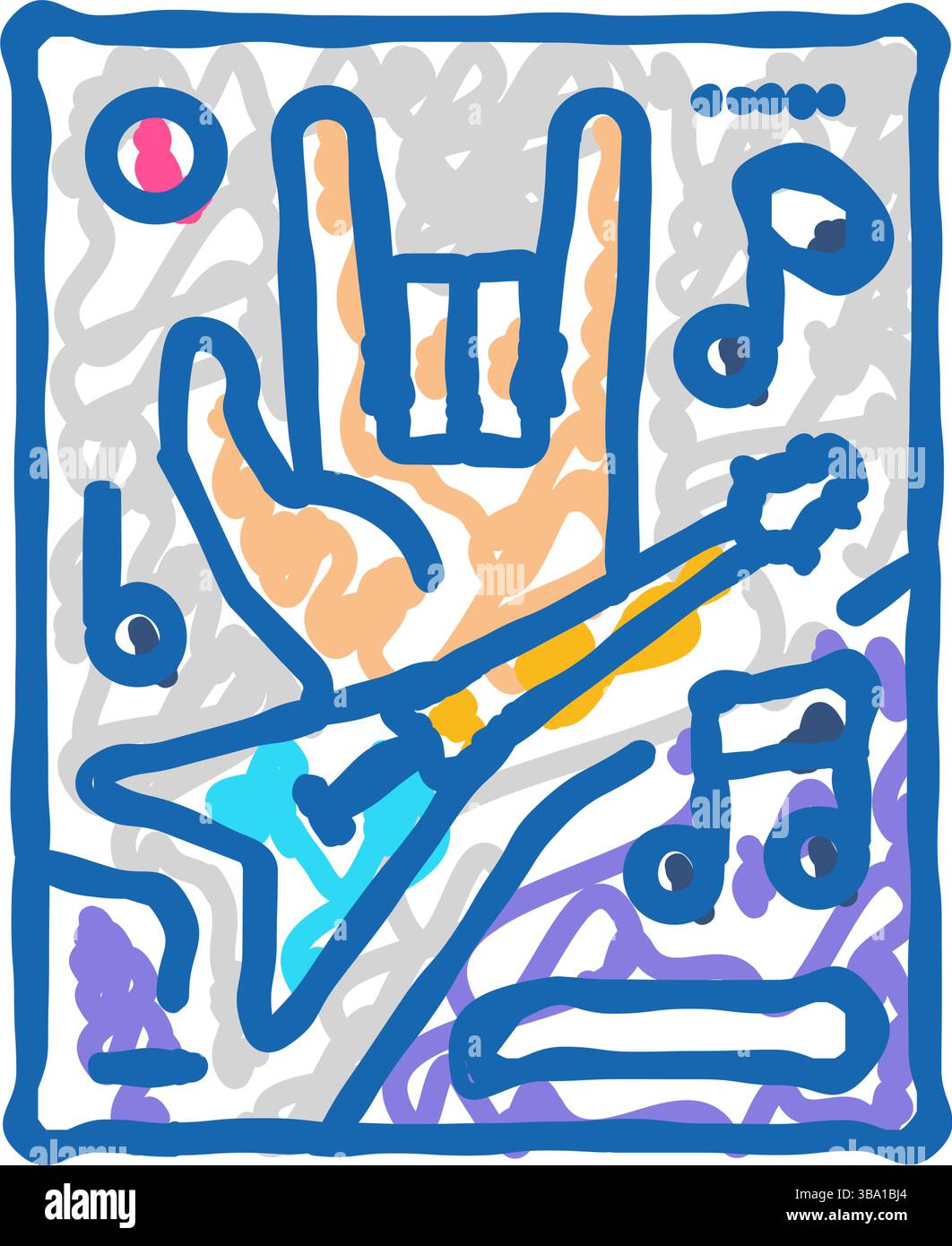 rock disco party icon doodle illustration Stock Vector Image & Art - Alamy