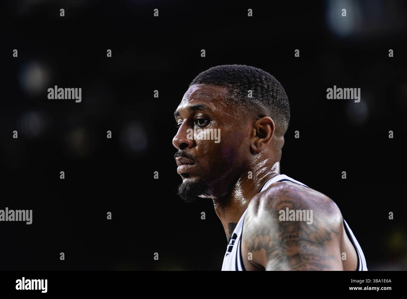 Lions' Ovie Soko During the first leg Super league basketball playoffs ...