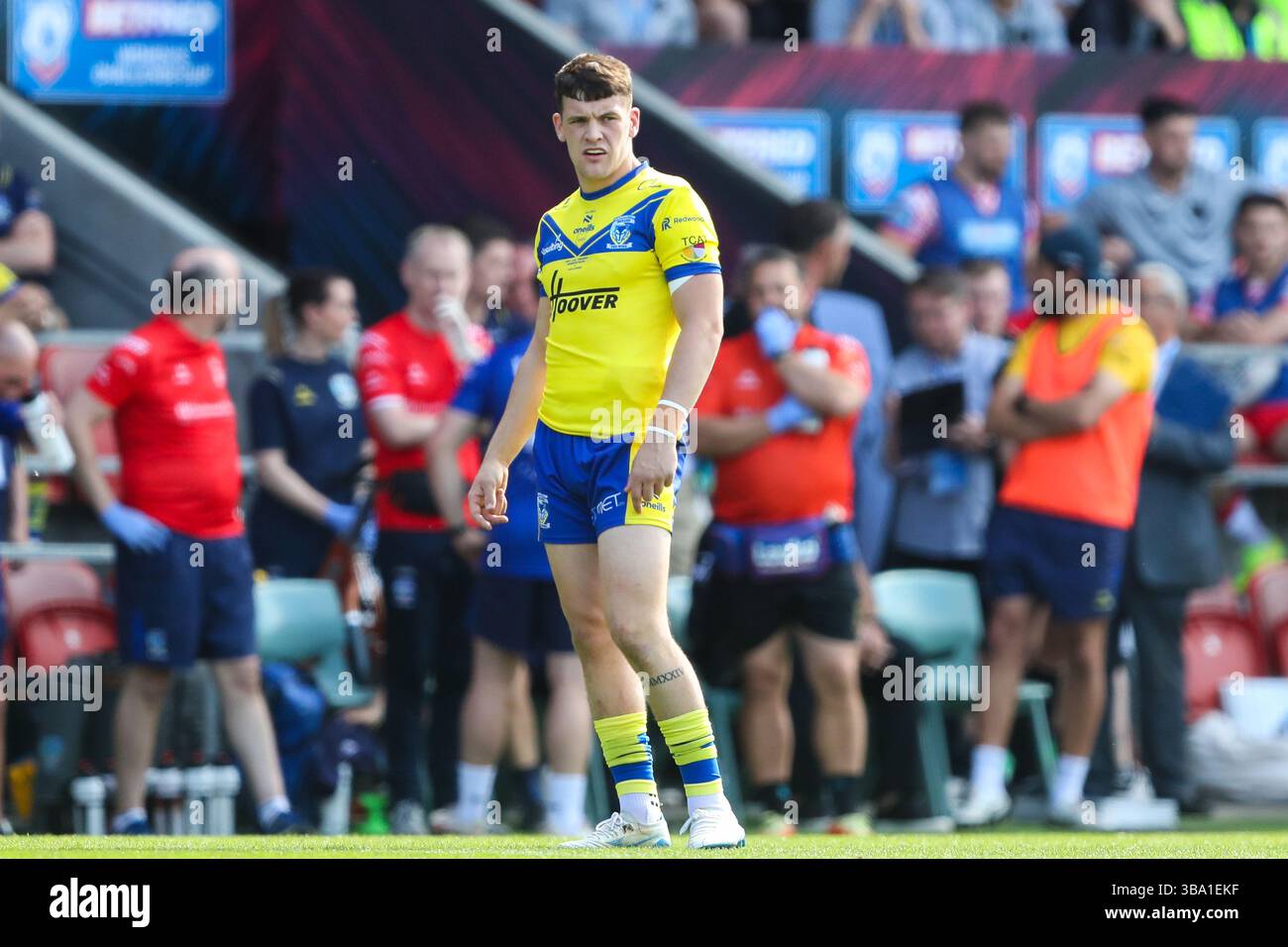 St Helens, UK. 11th May, 2025. Josh Thewlis of Warrington Wolves during ...